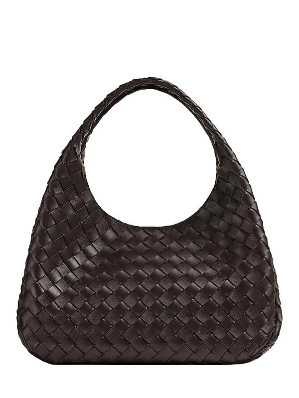 Bottega Veneta Campana Intrecciato Leather Shoulder Bag - Fondant