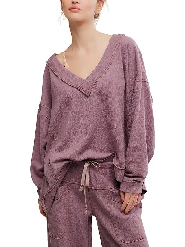 Free People Staycation Pullover Top - Elderberry Tea