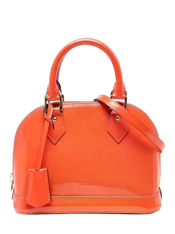 LOUIS VUITTON 2014 Monogram Vernis Alma Bb Satchel - Orange
