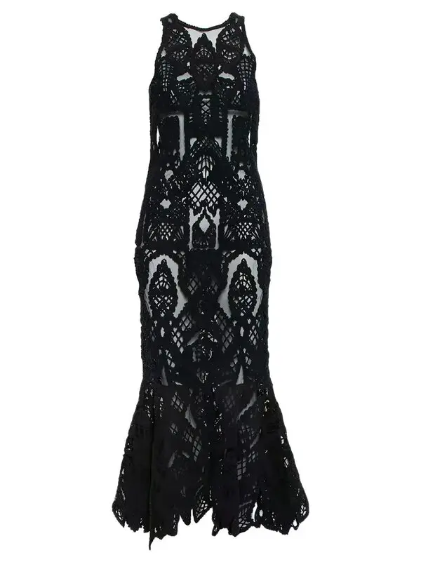 Simkhai Lace Tulle Mermaid Dress - Black