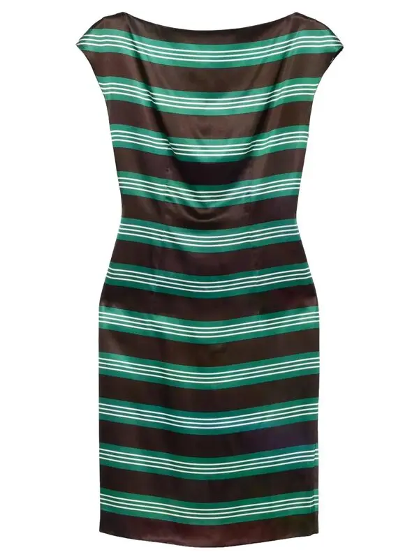 Prada Striped Midi Dress - Brown