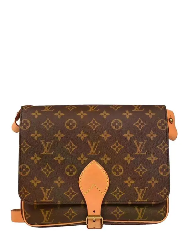 LOUIS VUITTON 1992 Monogram Cartouchiere Gm Shoulder Bag - Brown