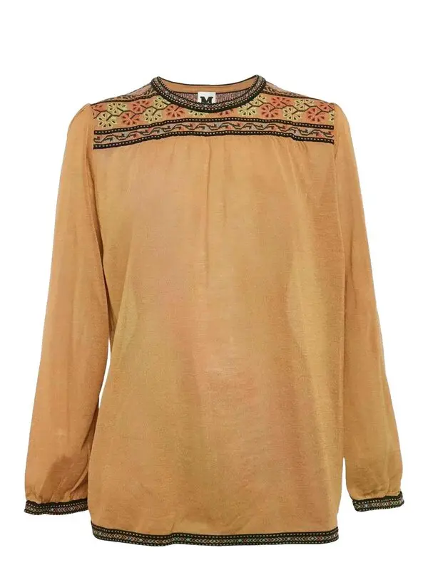 Missoni Embellished-collar Crew-neck Top - Brown