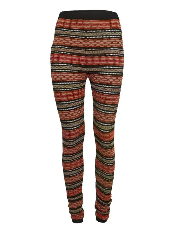 Missoni Knitted-pattern Leggings - Red