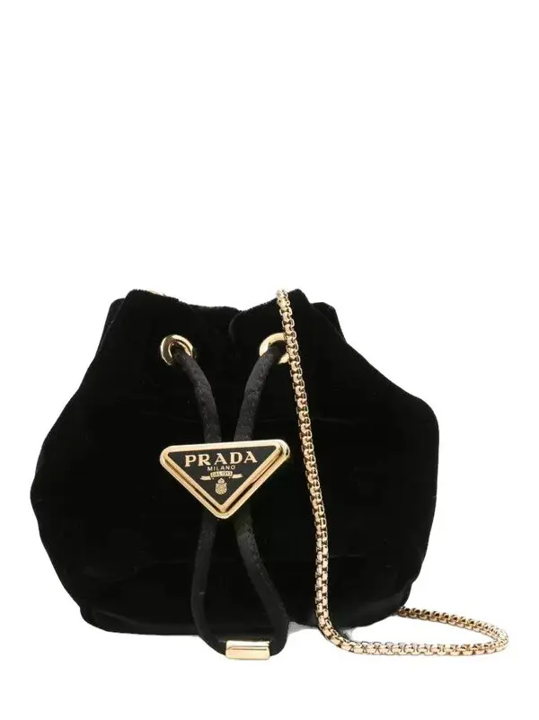 Prada Velvet Drawstring Mini Bag - Black