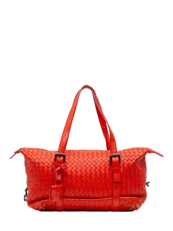 Bottega Veneta Nappa Intrecciato Montaigne Shoulder Bag - Red