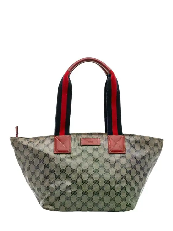 Gucci Gg Crystal Web Tote Bag - Brown