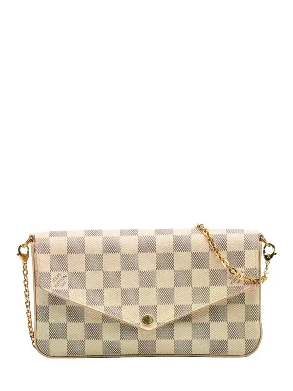 LOUIS VUITTON Damier Azur Pochette Felicie - White