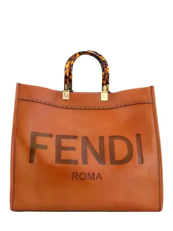 Fendi Sunshine Shopper Large Tote Bag - Brown