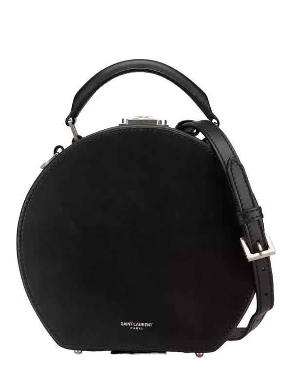 Saint Laurent 2018 Small Leather Mica Hatbox Satchel - Black