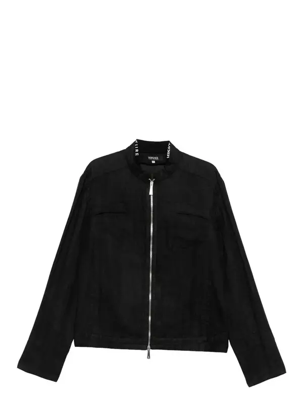 Versace 2000s Linen Jacket - Black