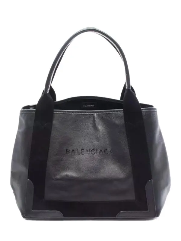 Balenciaga 2000s Logo-perforated Tote - Black