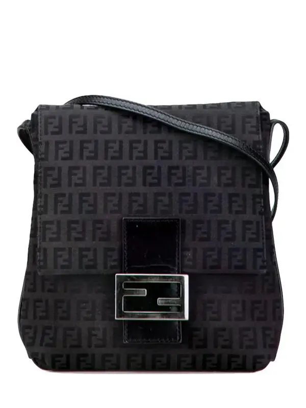 Fendi Zucchino Canvas Crossbody Bag - Black