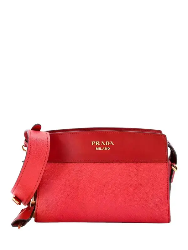 Prada Esplanade Saffiano With City Calf Small Crossbody Bag - Red
