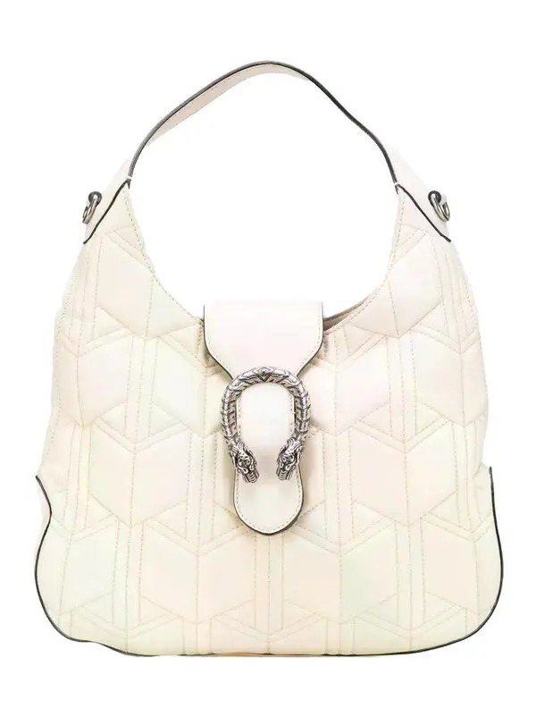 Gucci 2016-2024 Quilted Leather Dionysus Web Hobo Satchel - White