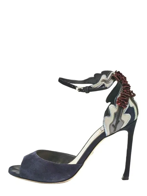 Dior Heeled Suede Sandals - Blue