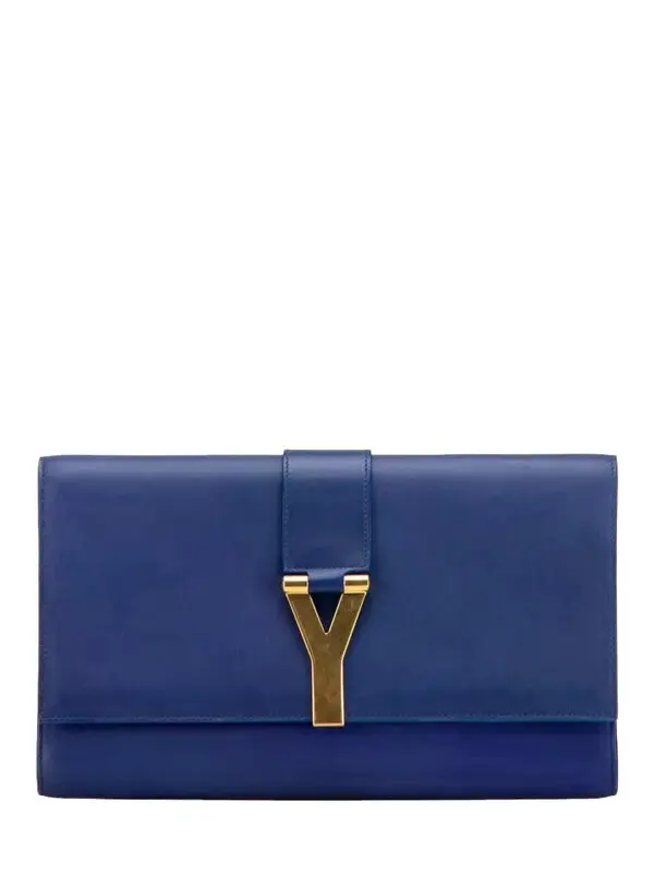Saint Laurent Pre-owned Leather Chyc Ligne Clutch Bag - Blue