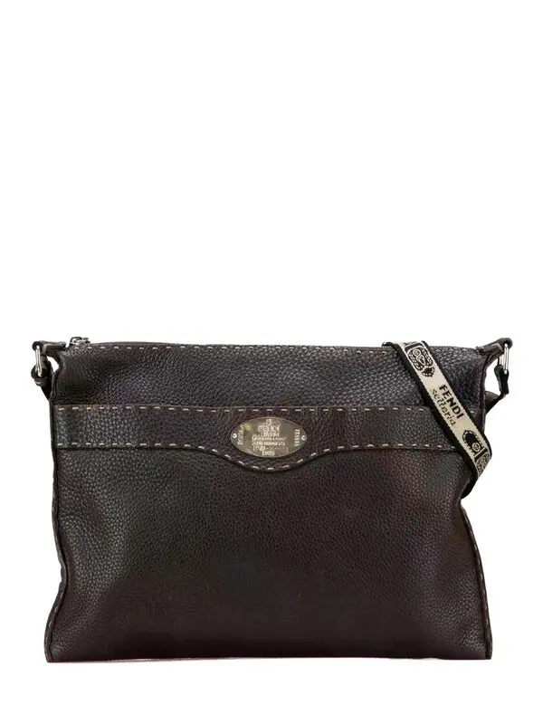 Fendi 2000-2010 Leather Selleria Crossbody Bag - Brown