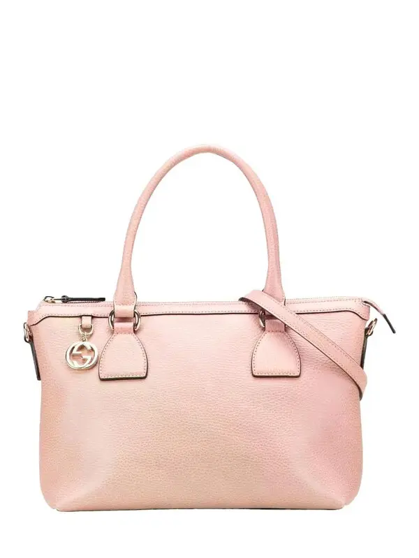 Gucci 2000-2015 Dollar Calfskin Gg Charm Satchel - Pink