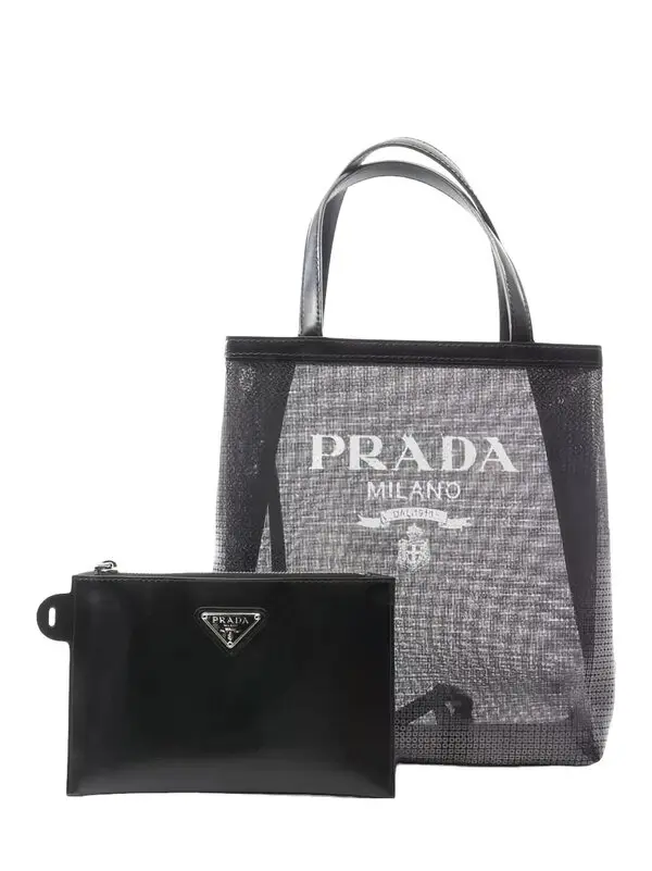 Prada Sequin-embellished Tote Bag - Black
