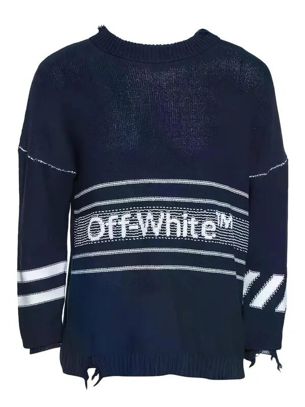 Off-White Logo Stripe Sweater - Blue