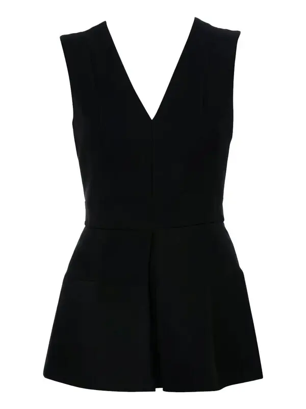 Alexander McQueen Sleeveless Peplum Top - Black