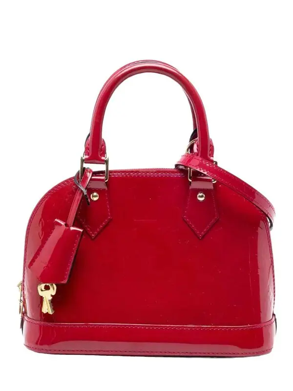 LOUIS VUITTON 2013 Monogram Vernis Alma Bb Satchel - Red