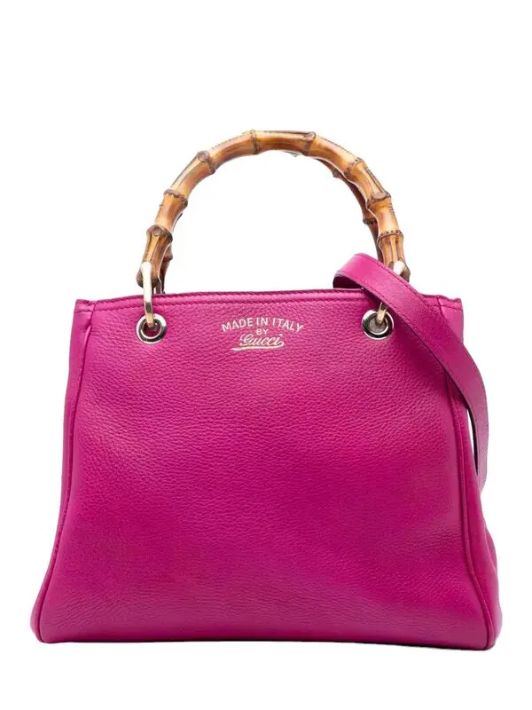 Gucci Calfskin Bamboo Shopper Satchel - Pink