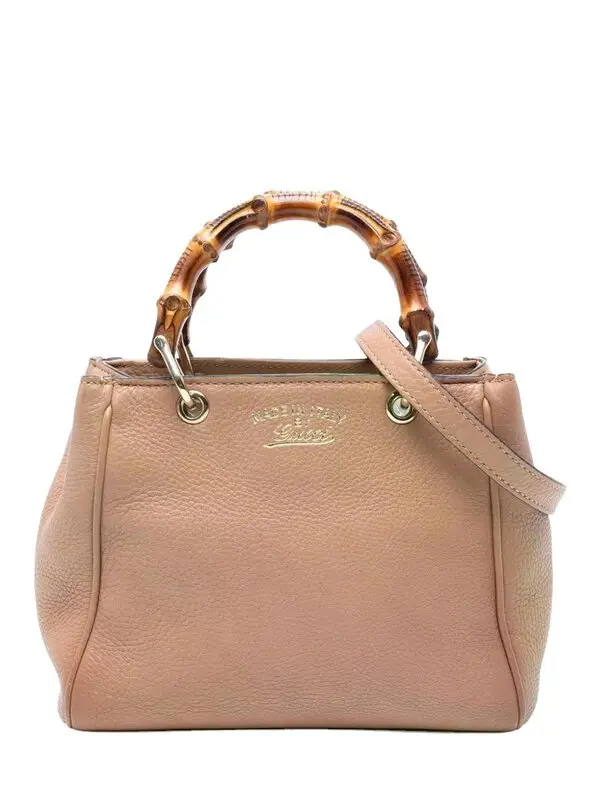Gucci Mini Calfskin Bamboo Shopper Satchel - Pink