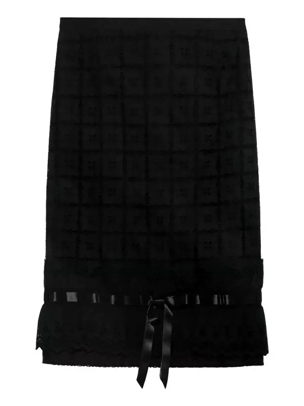 Dolce & Gabbana 2000s Broderie-anglaise Skirt - Black