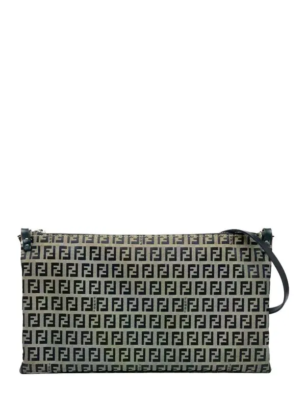 Fendi 2000-2010 Zucchino Canvas Crossbody Bag - Grey