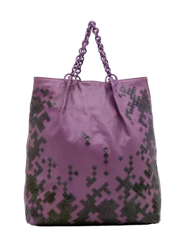 Bottega Veneta Vitello Mosaico Laque Tote Bag - Purple