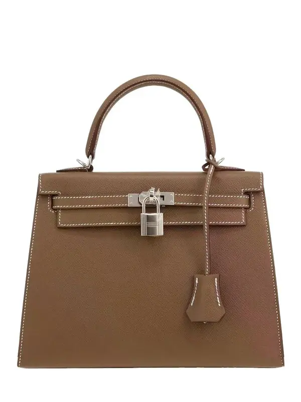 Hermès 2025 Kelly 25 Leather Tote - Brown