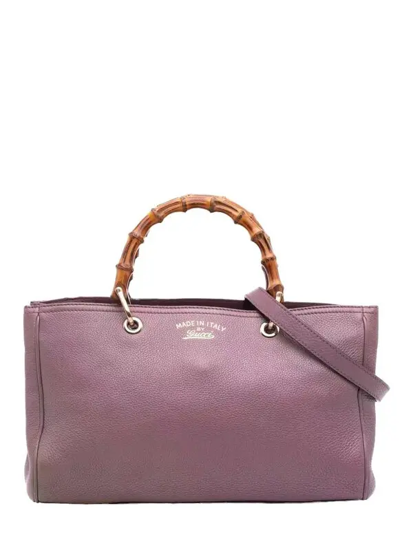 Gucci Medium Bamboo Shopper Satchel - Purple