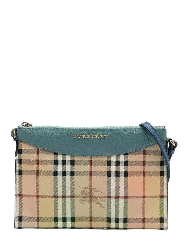 Burberry Haymarket Check Peyton Crossbody Bag - Brown
