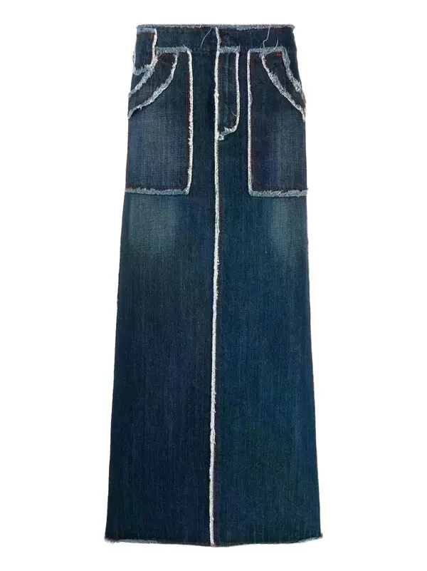 Jean Paul Gaultier 1990s Maxi Denim Skirt - Blue