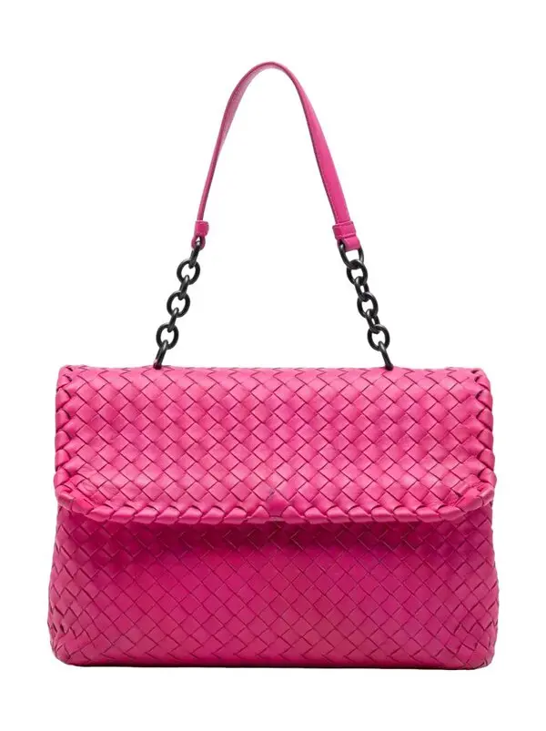 Bottega Veneta Medium Nappa Intrecciato Olimpia Shoulder Bag - Pink