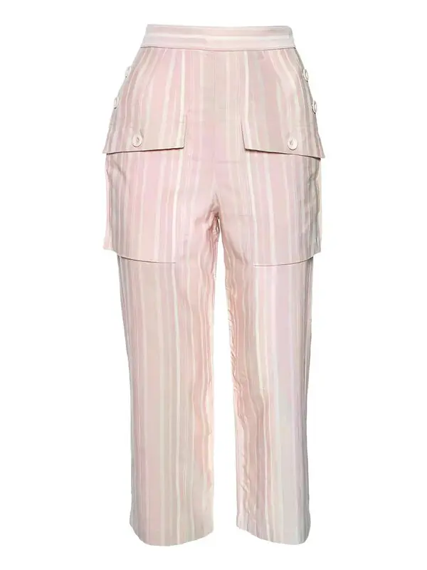 Chloé Striped Pocket Cropped Trousers - Pink