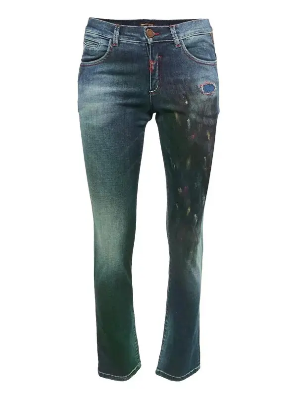 Roberto Cavalli Vintage Distressed Straight-leg Jeans - Blue