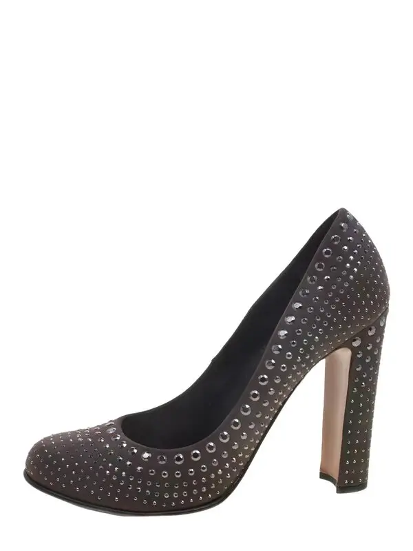 Prada 115mm Studded Pumps - Grey