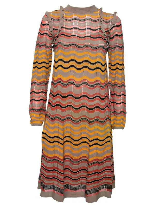 Missoni Wave Ruffle Midi Dress - Neutrals