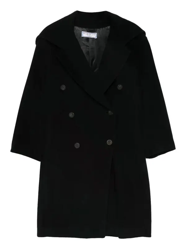 Saint Laurent Circa 1990's Wool Coat - Black