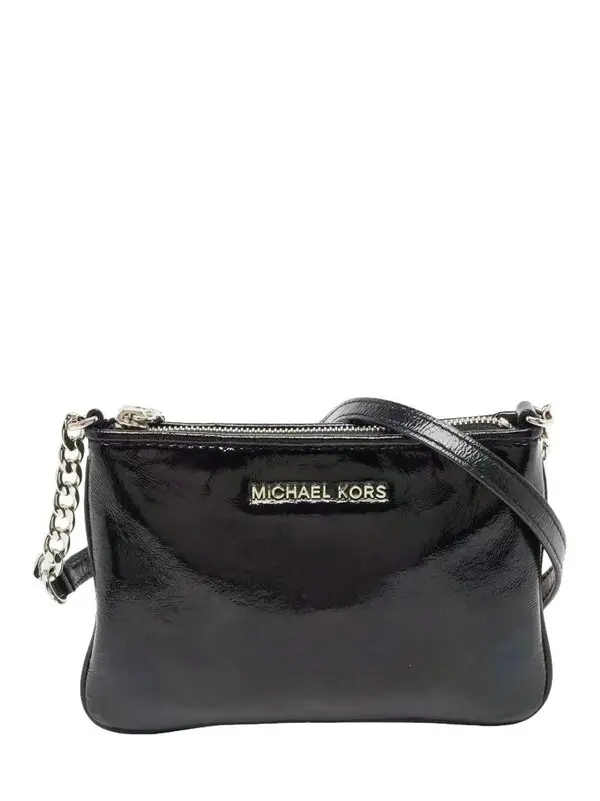 Michael Kors Patent Leather Crossbody Bag - Black