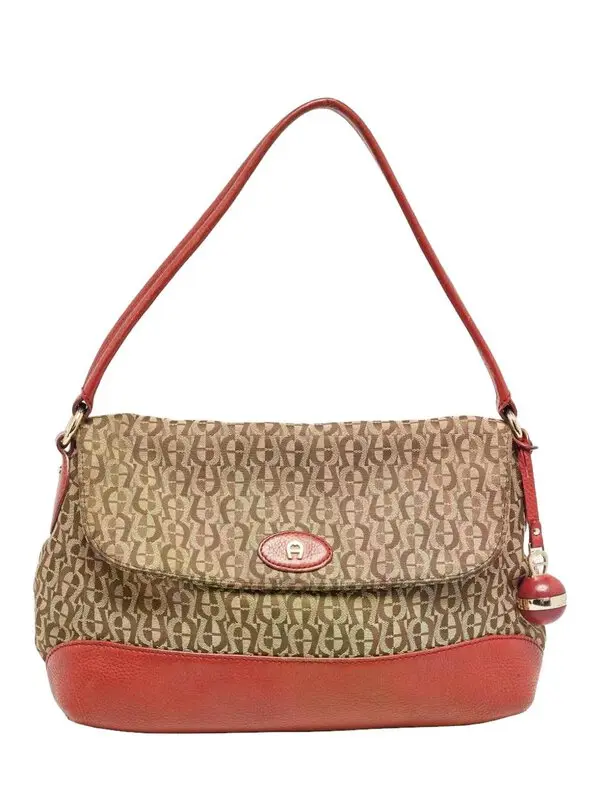 AIGNER Monogram Canvas Shoulder Bag - Neutrals