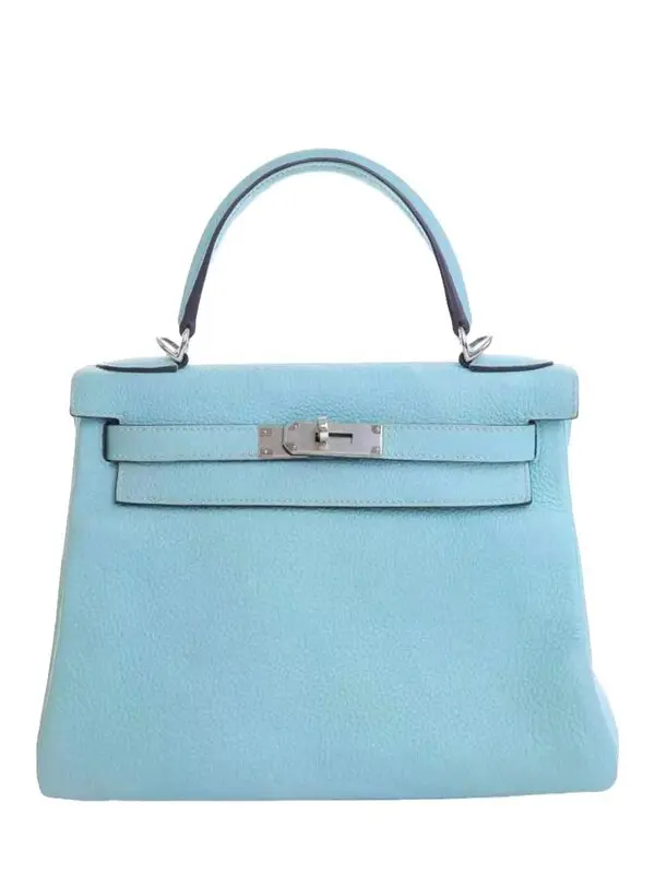 Hermès Togo Kelly Ii Retourne 28 Satchel - Blue