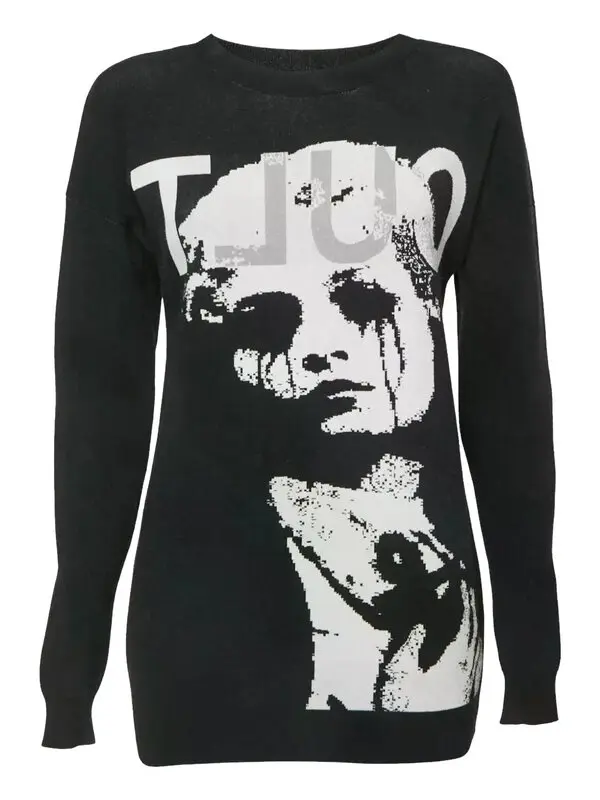 Alexander McQueen Face Intarsia Knit Sweater - Black
