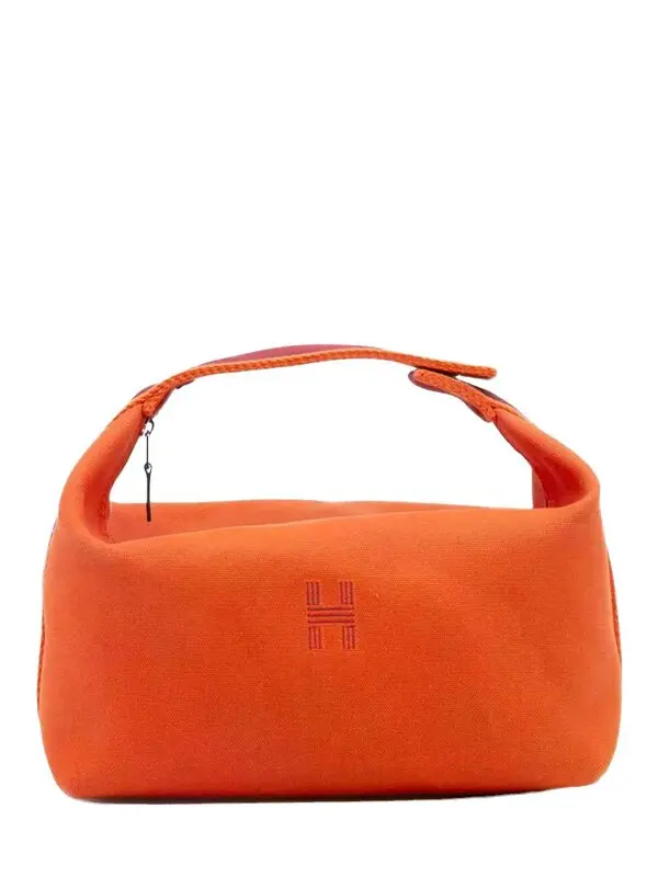 Hermès 2021-2025 Large Toile Bride A Brac Vanity Bag - Orange