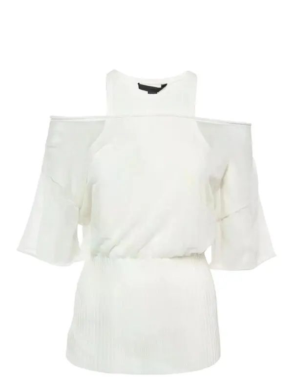 ALEXANDER WANG Off-shoulder Ribbed-hem Blouse - White