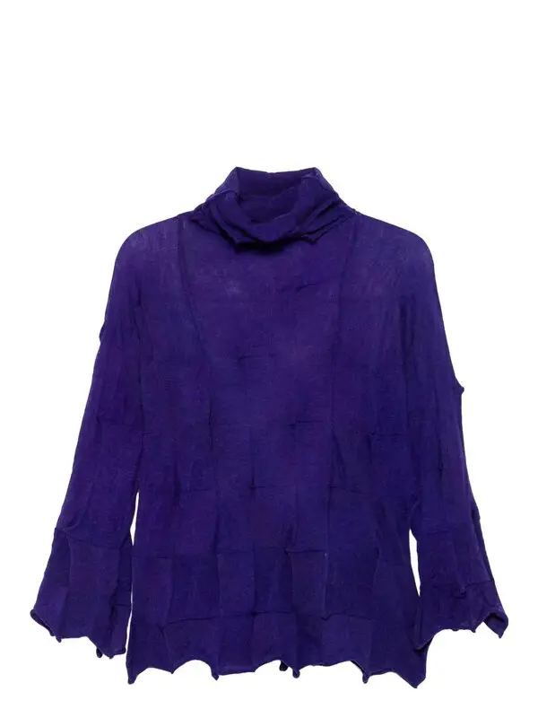 Issey Miyake 2000s Turtleneck Long-sleeves Top - Purple