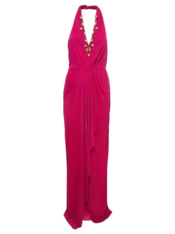 Badgley Mischka Crystal-embellished Maxi Dress - Pink